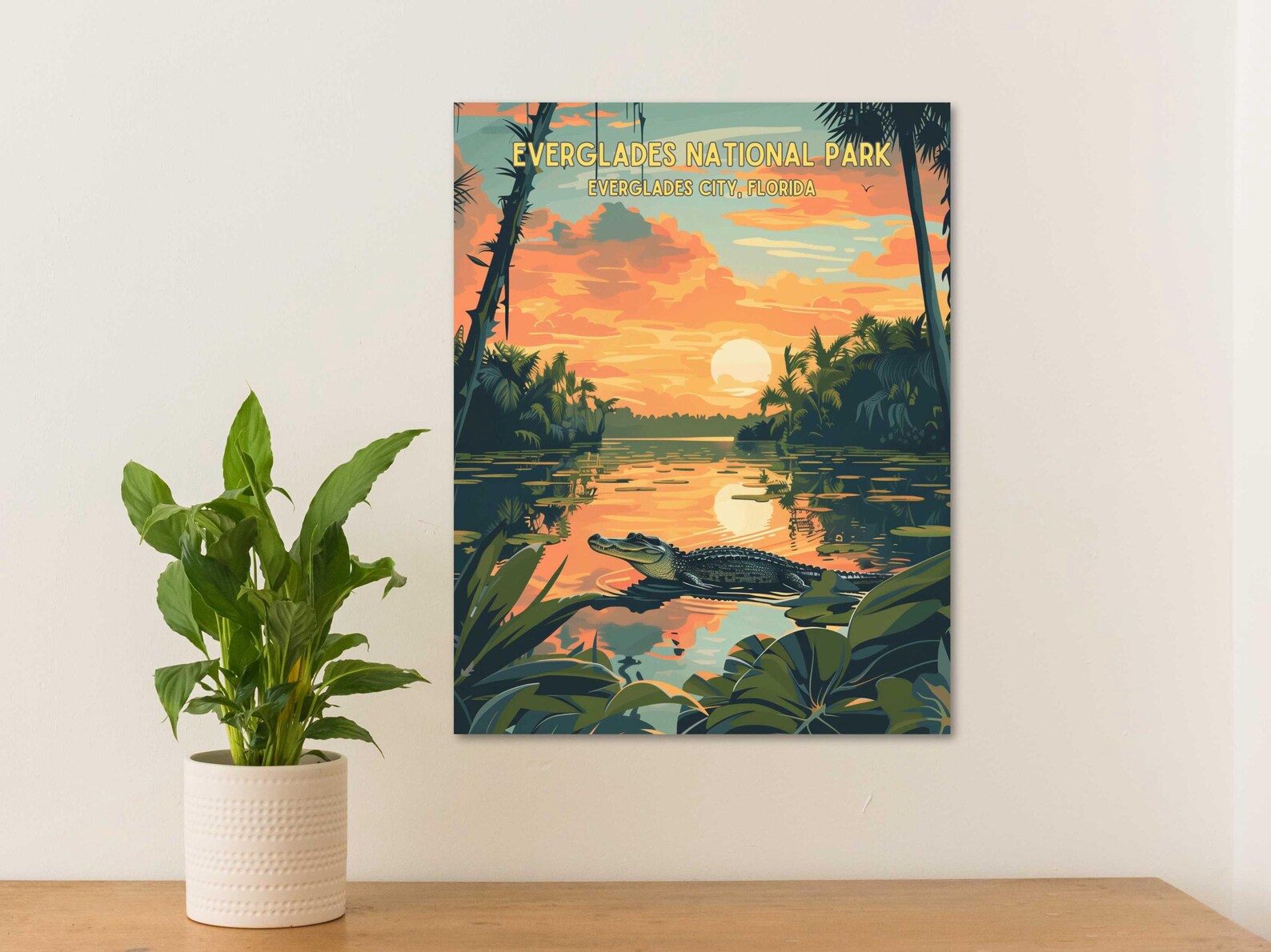 Florida Everglades Travel Poster, Florida Home Decor, Florida Wildlife ...