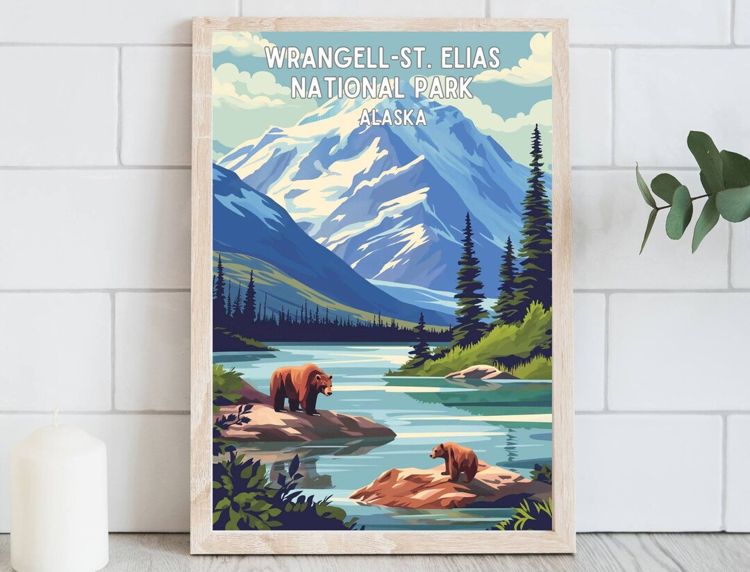 Wrangell-st. Elias National Park Poster, Alaska Home Decor, Lodge or ...