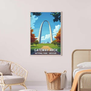 Gateway Arch National Park Poster Missouri Home Decor National Monument ...