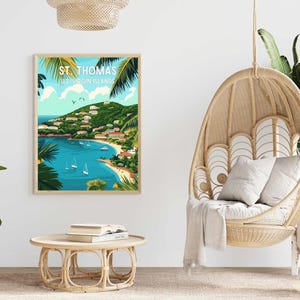 St. Thomas US Virgin Islands Travel Poster, Tropical Home Decor ...