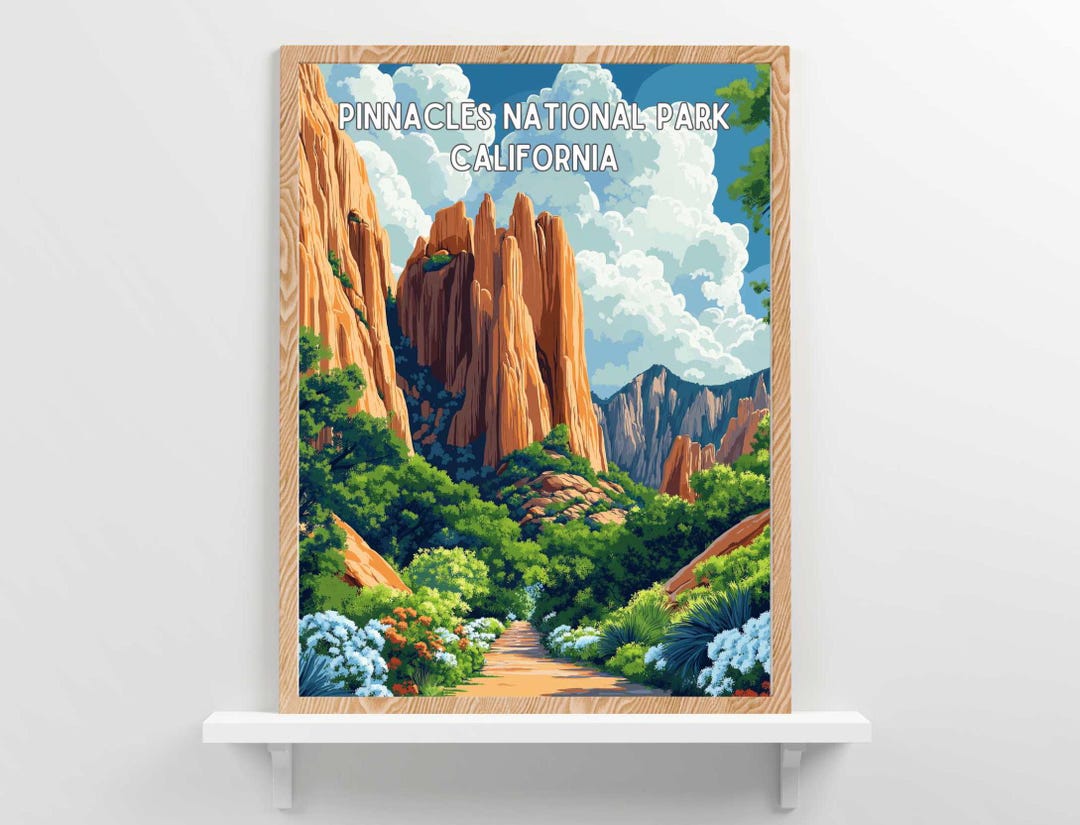 Pinnacles National Park Poster Southwest Desert Home Decor California ...