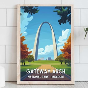 Gateway Arch National Park Poster Missouri Home Decor National Monument ...