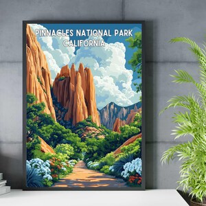 Pinnacles National Park Poster Southwest Desert Home Decor California ...