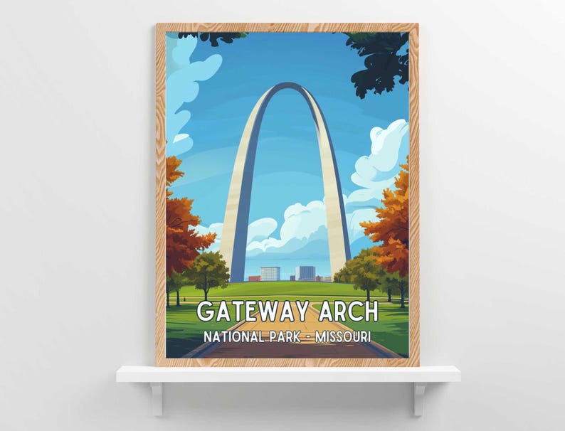 Gateway Arch National Park Poster Missouri Home Decor National Monument ...
