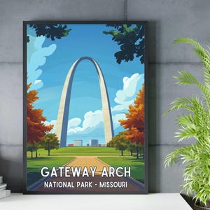 Gateway Arch National Park Poster Missouri Home Decor National Monument ...