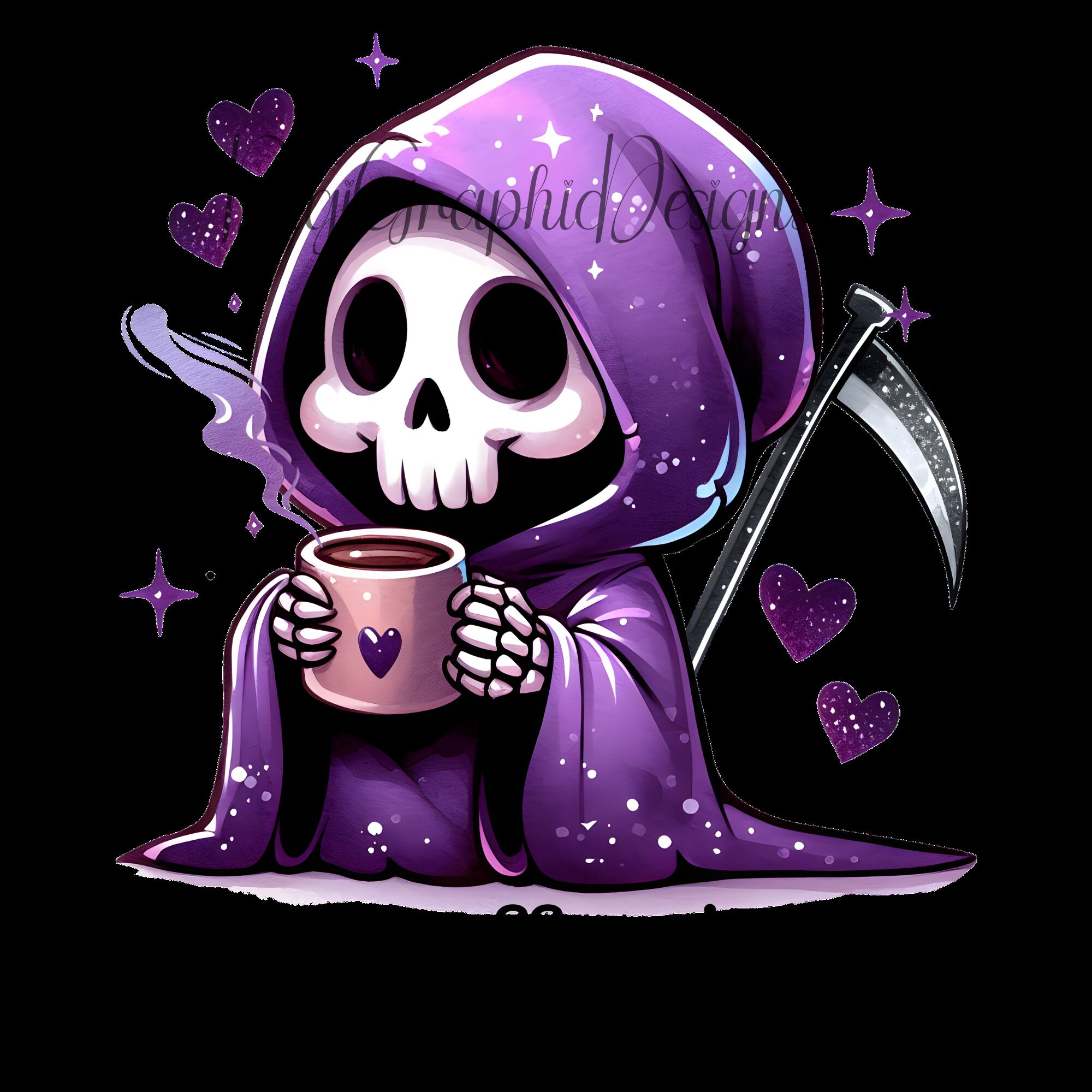 Coffee Grim Reaper Png, Pastel Gothic Png, Sublimation Design, Png ...