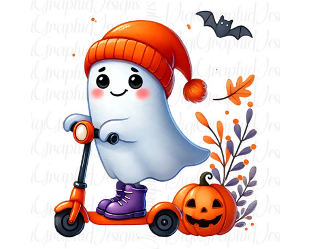 Cute Fall Ghost Png, Cute Ghost Png, Sublimation Design, Retro ...