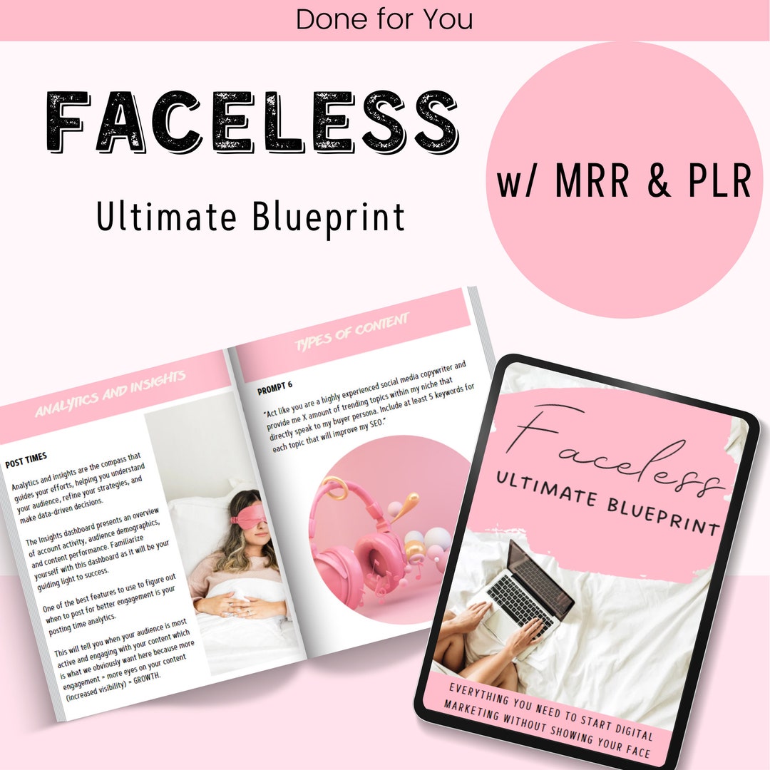 Faceless Marketing Ultimate Blueprint With Master Resell Rights MRR & Private Label Rights PLR ...