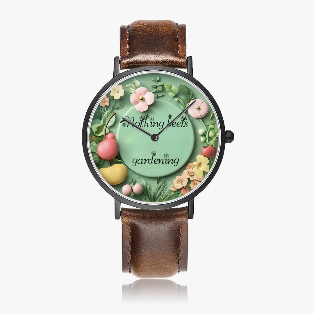 Funny Garden Pun Leather Strap Quartz Watch Quote: Nothing Beets ...