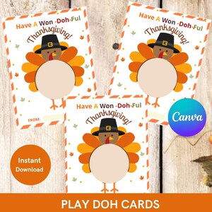 Thanksgiving Turkey Play Doh Cards: Printable Student Gift (digital ...