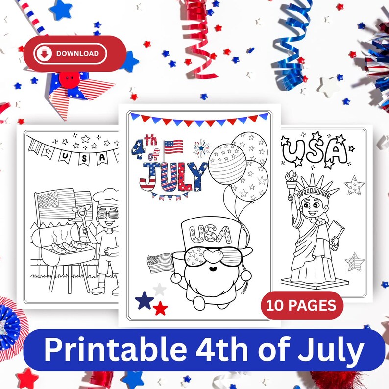4th July Coloring Pages, Kids Activity, Activity for Independence Day ...