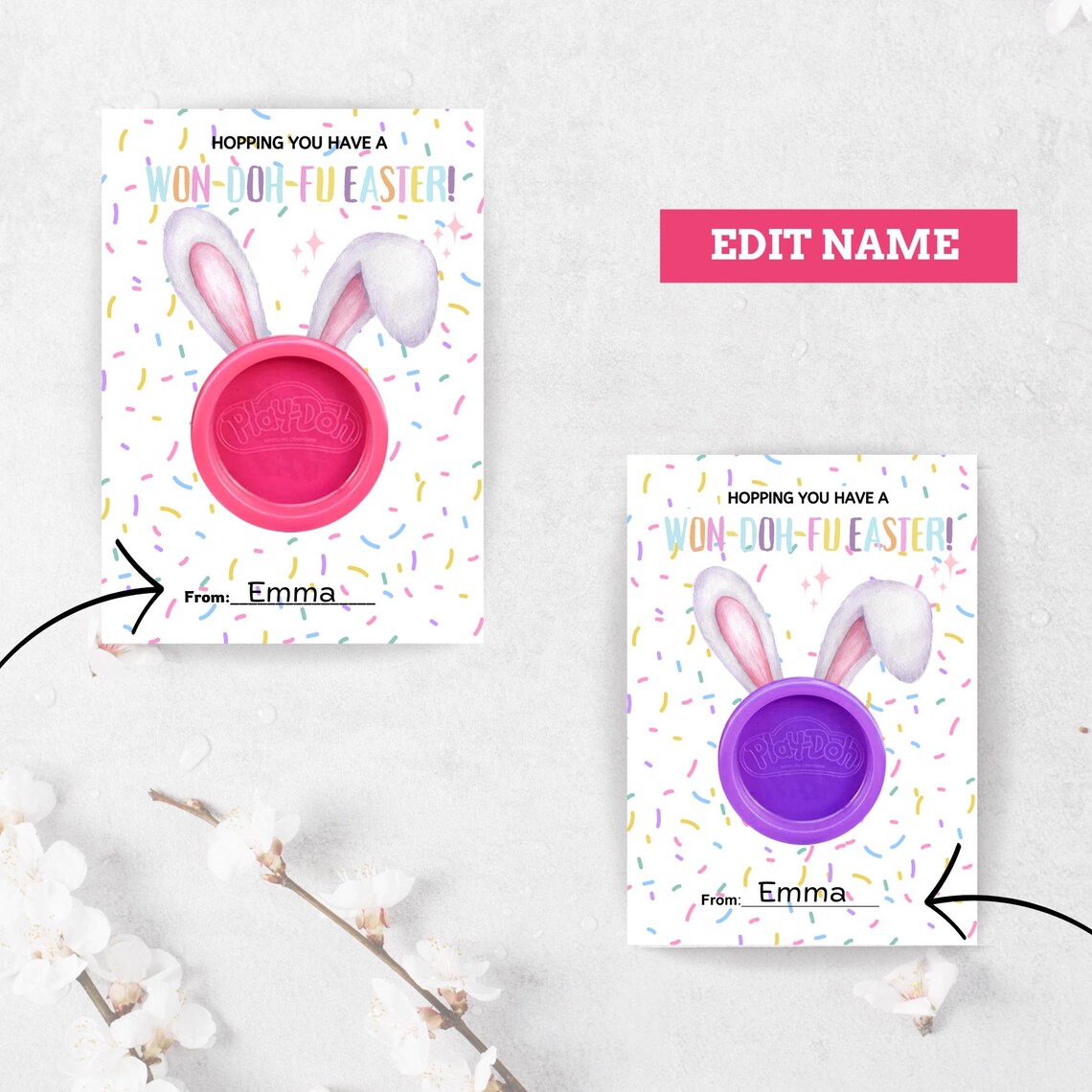 Easter Play Dough Card Template, Editable Classroom School Tags ...