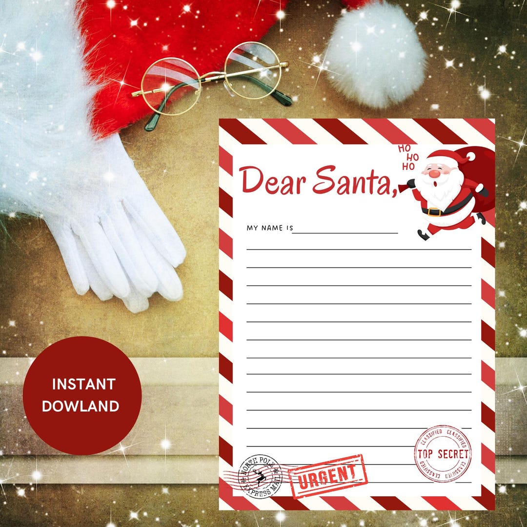 Postcard From Santa Claus, Printable Letter to Santa, Kids Christmas ...