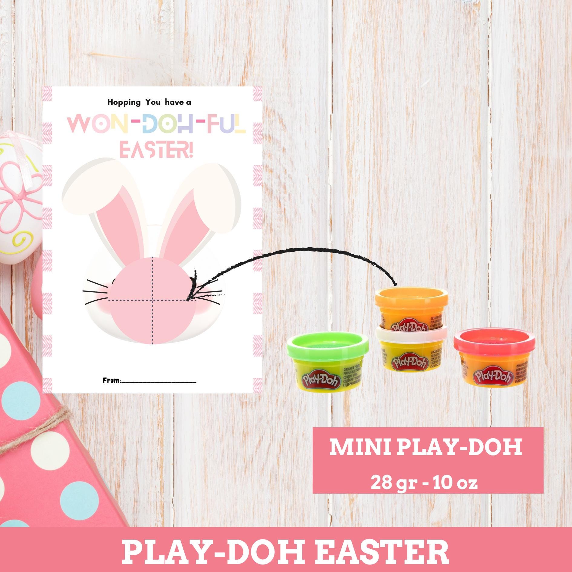 Easter Play Dough Card Template, Instant Download, Printable Won-doh ...