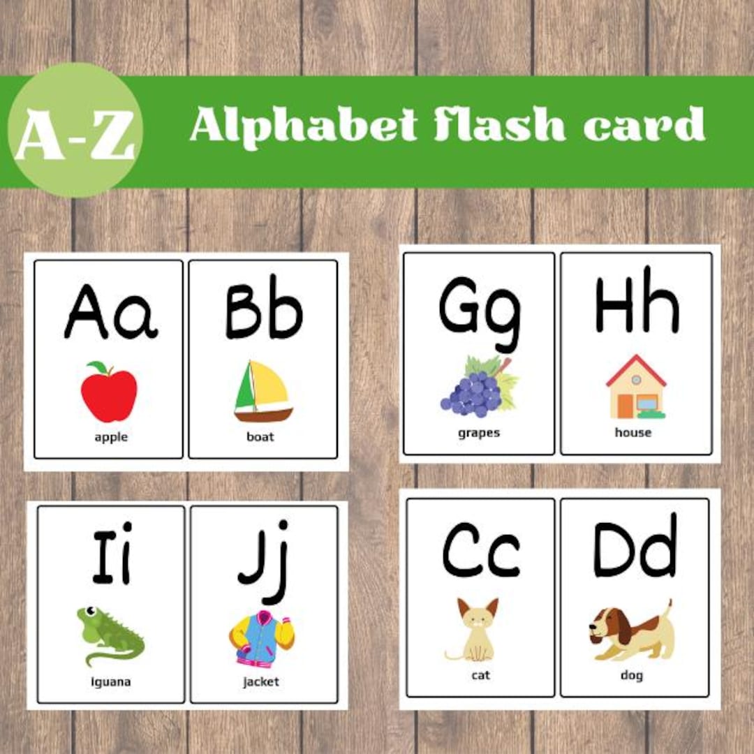 ABC Flash Cards L A-Z Alphabet Digital Flashcards for Preschoolers ...