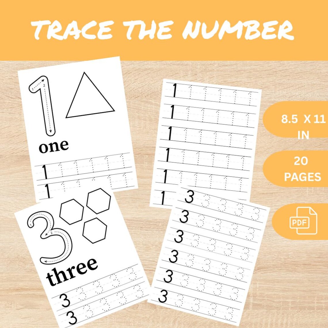 Number Tracing Preschool Worksheet: Learning Numbers 0-10 (PDF ...