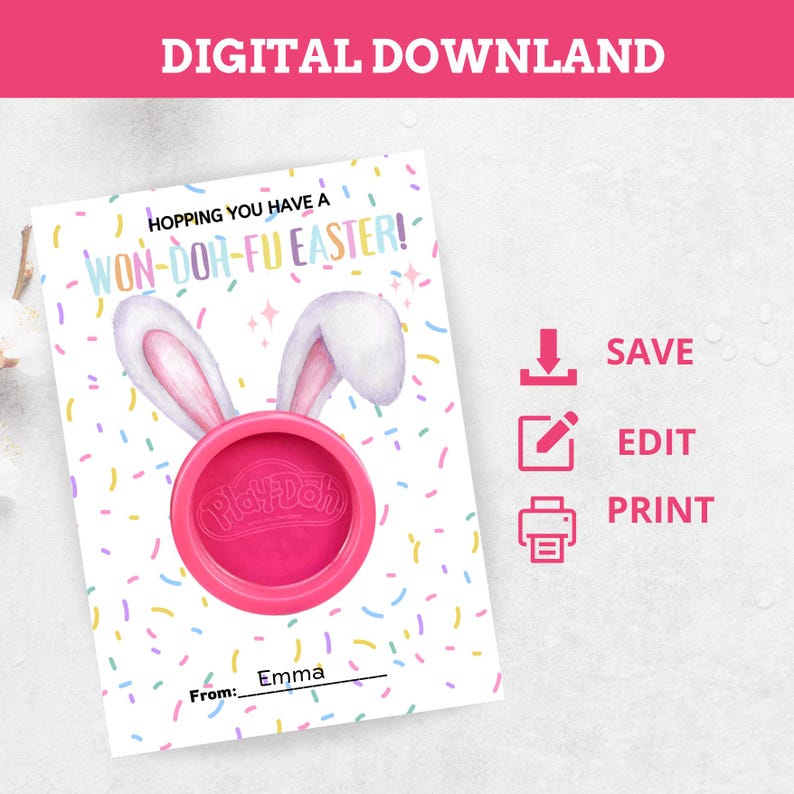 Easter Play Dough Card Template, Editable Classroom School Tags ...