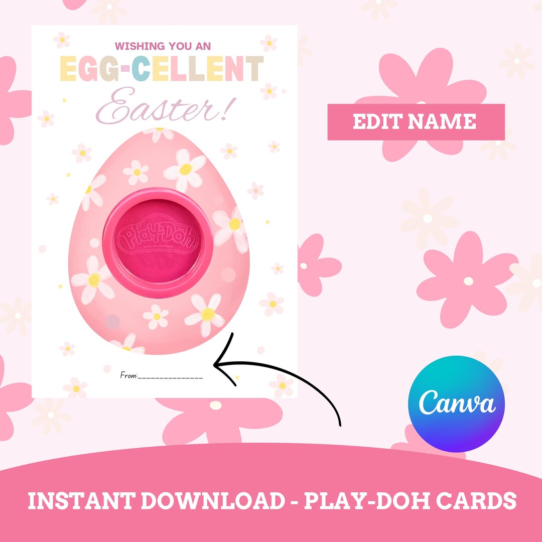 Easter Play Dough Card Template,, Instant Download,printable Egg ...