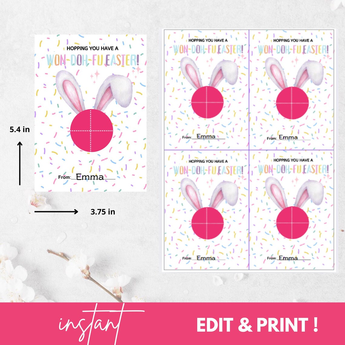 Easter Play Dough Card Template, Editable Classroom School Tags ...