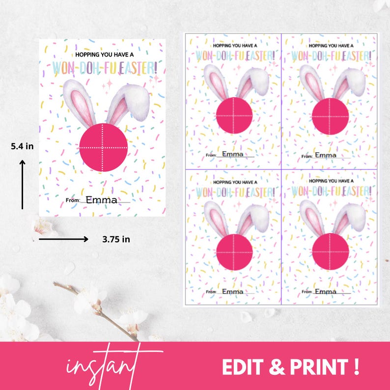 Easter Play Dough Card Template, Editable Classroom School Tags ...