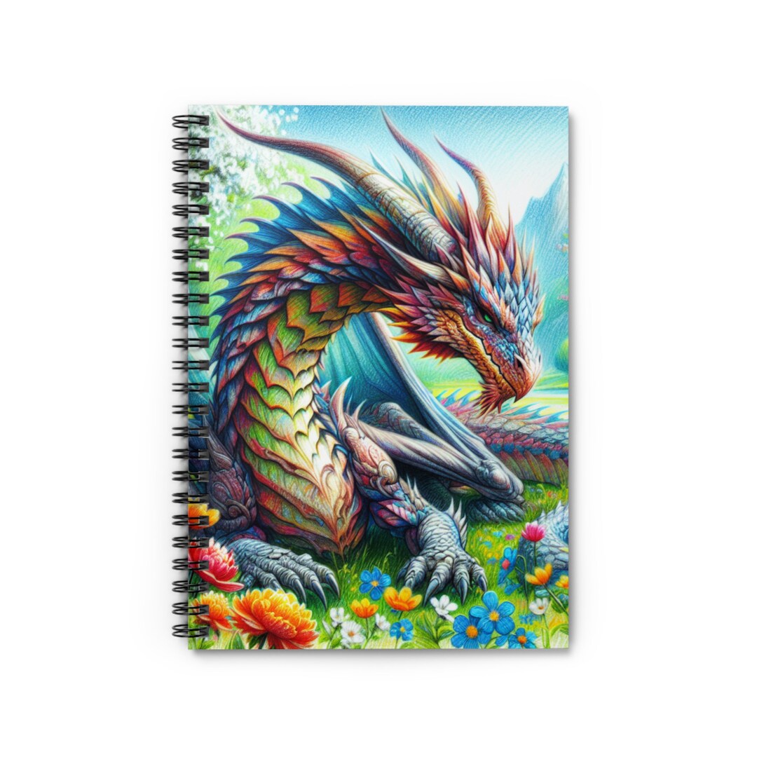 Springtime Dragon Fantasy Art Spiral Notebook - Etsy