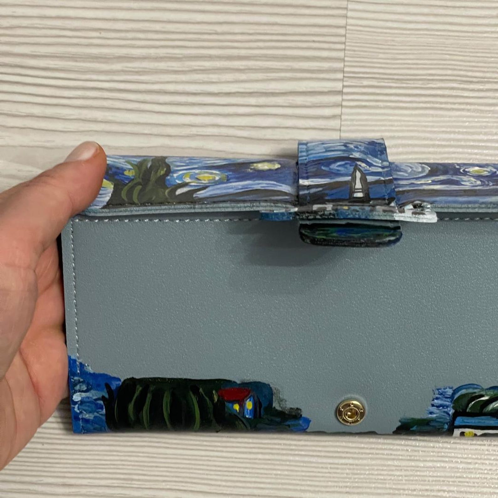 Hand-painted Wallet: Custom Starry Night Design - Etsy