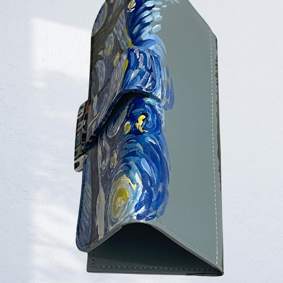 Hand-painted Wallet: Custom Starry Night Design - Etsy