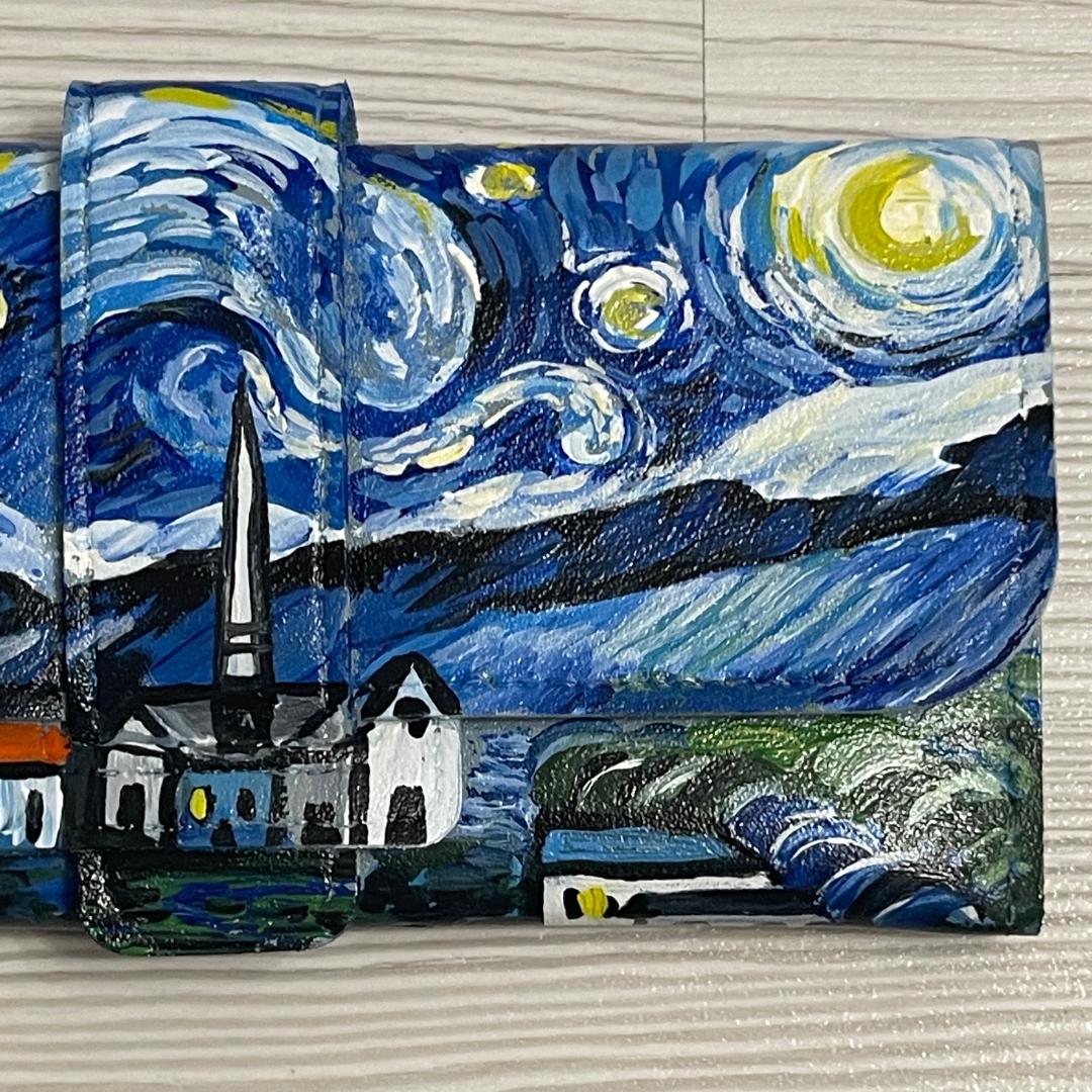 Hand-painted Wallet: Custom Starry Night Design - Etsy
