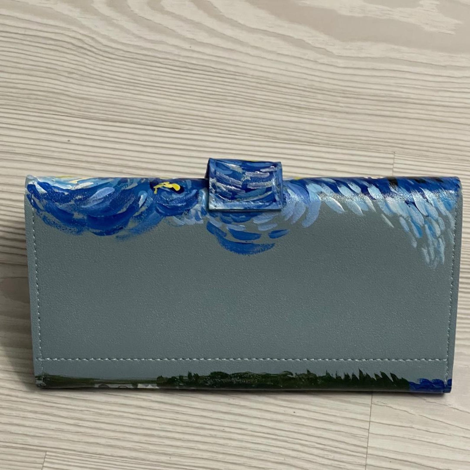 Hand-painted Wallet: Custom Starry Night Design - Etsy