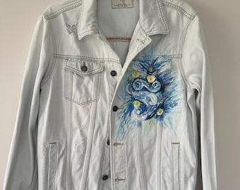 Hand-painted Van Gogh Starry Night Denim Jacket - Etsy