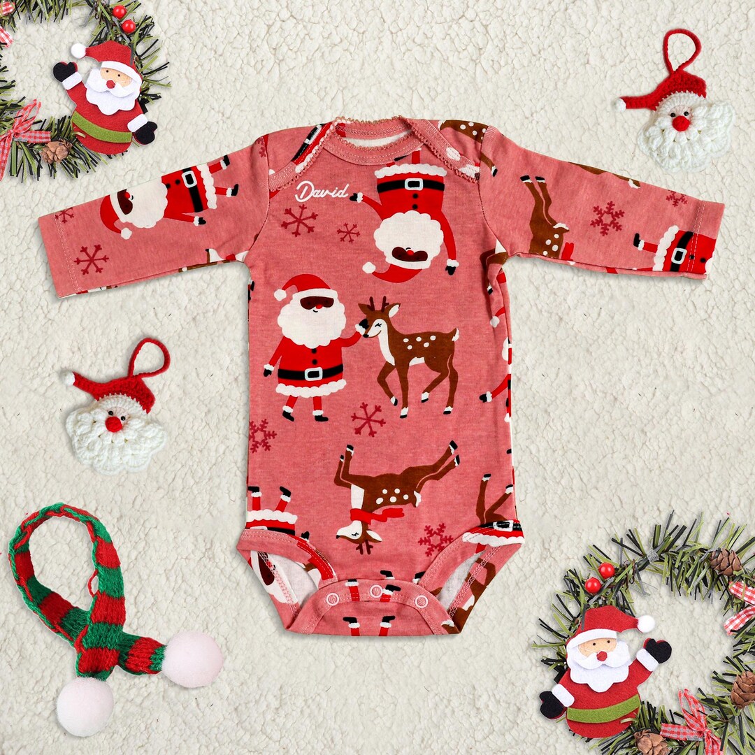Personalised Babies First Christmas Sleepsuit, Babies 1st Xmas Gift ...