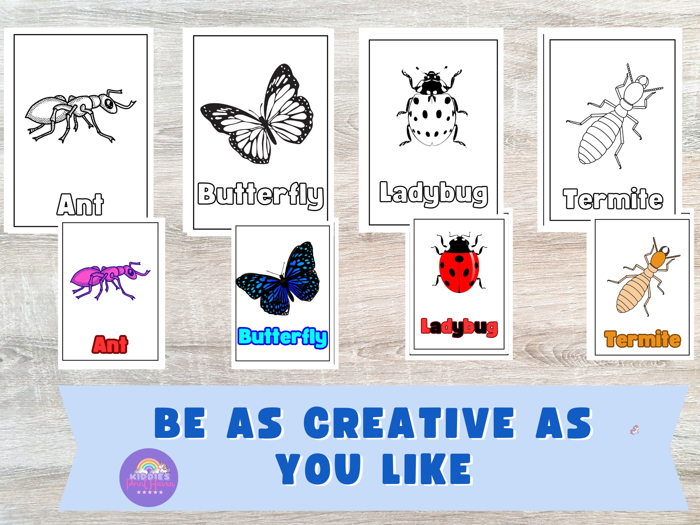 22 Insects Printable Coloring Book, Toddlers Coloring Sheets, Kids ...