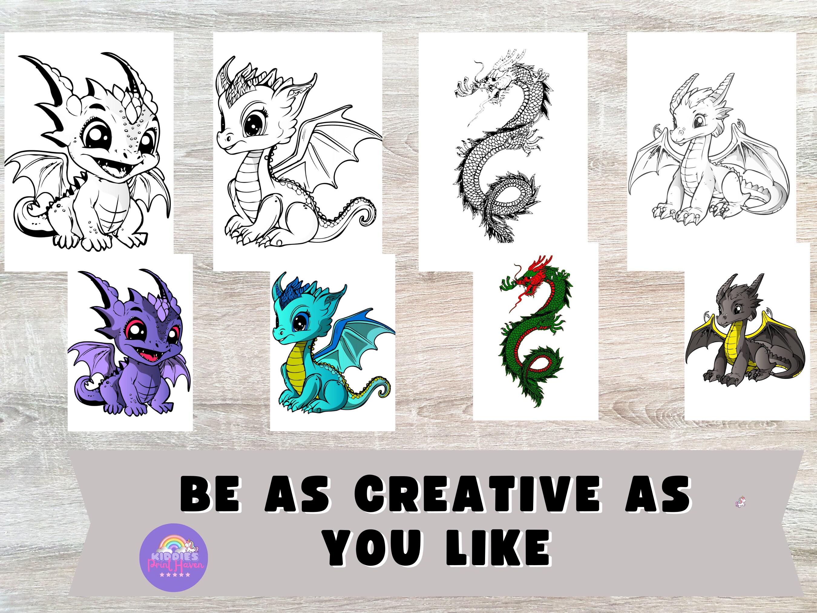 20 Dragon-themed Printable Coloring Sheets, Toddlers Coloring Activity ...