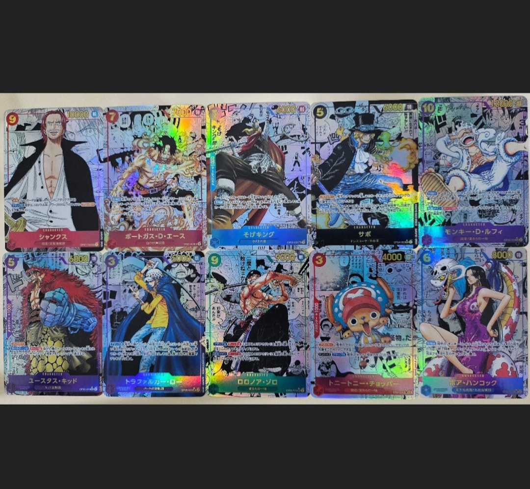 One Piece OP TCG Set of 10 Custom Card JP Manga and 8 Eng Manga Version ...