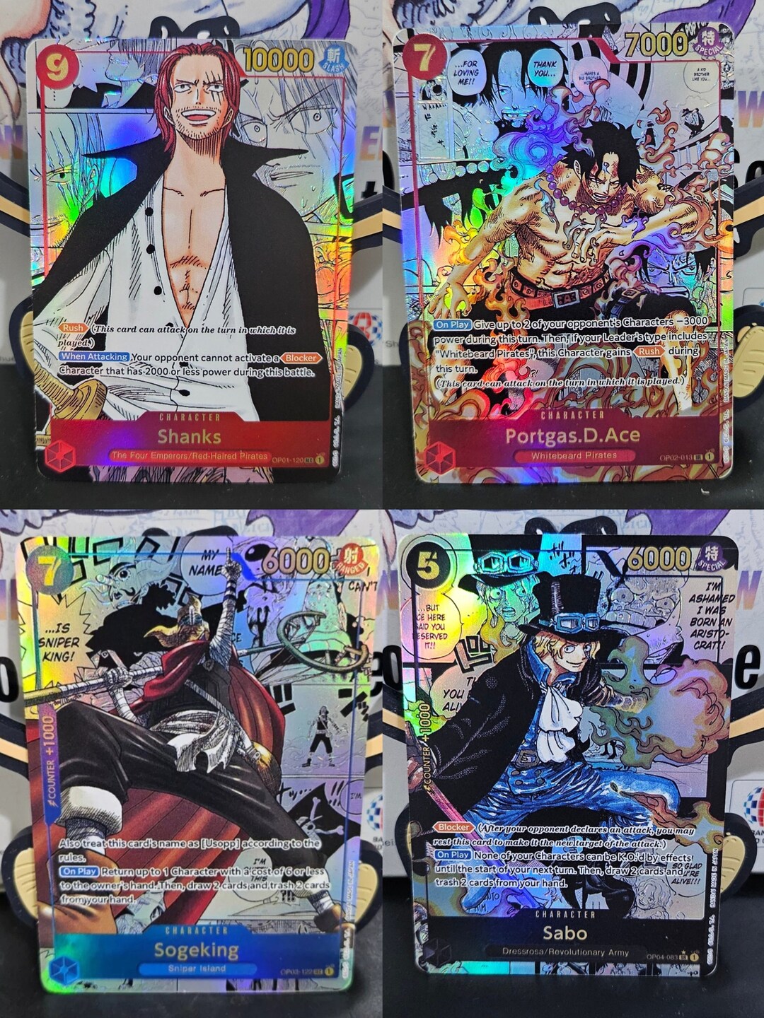 MIXED Set 4 X Proxy One Piece OP TCG Custom Card English Manga Version ...