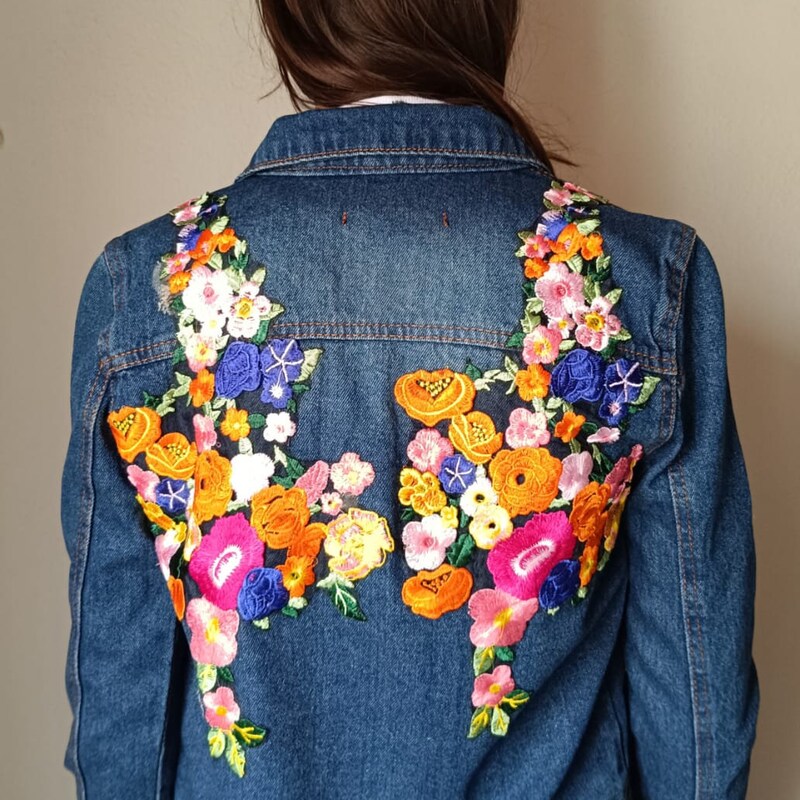 Womens Embroidered Denim Jacket - Etsy