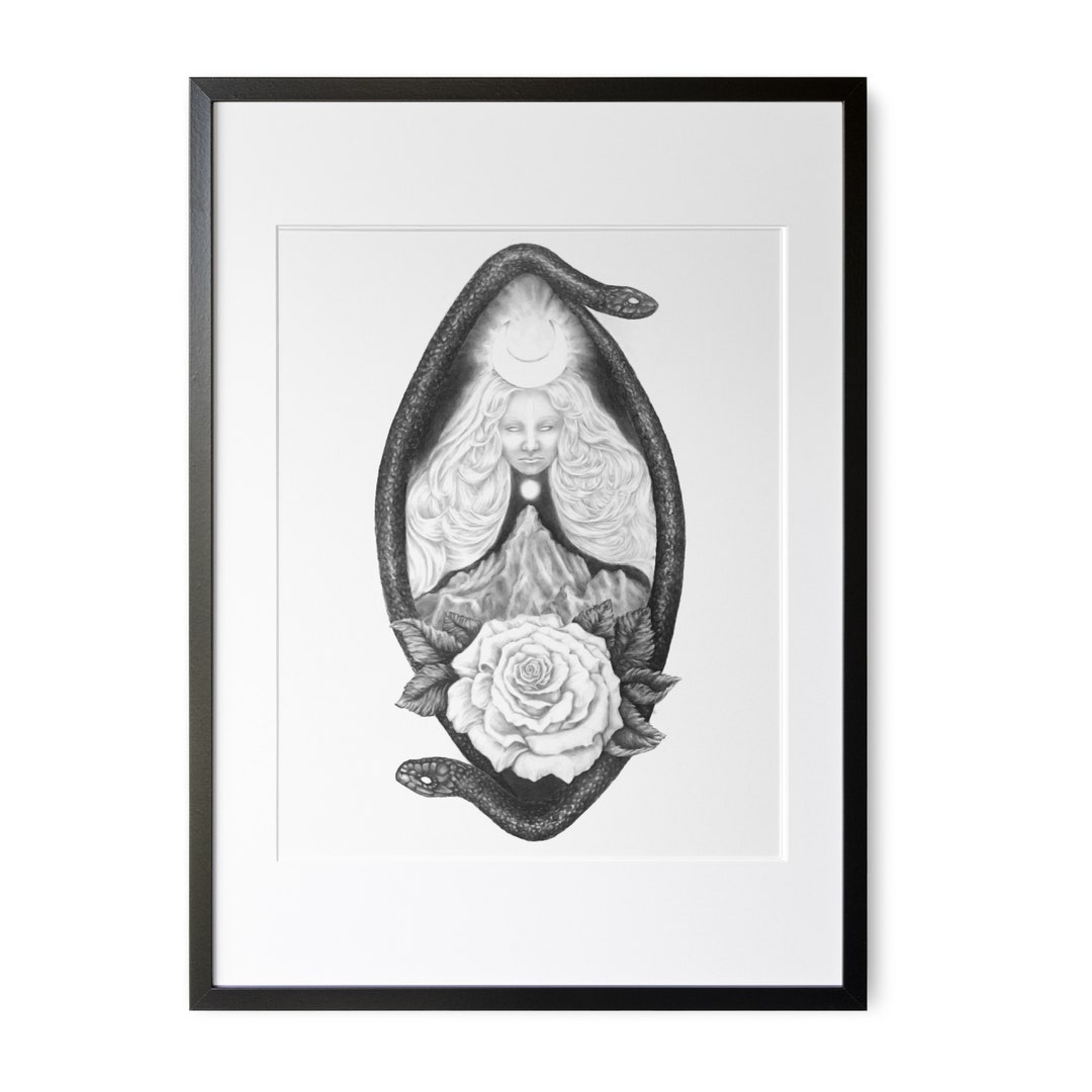 Gaia, Earth Goddess Art Print - Altar Artwork - Witch Wiccan Pagan Art ...