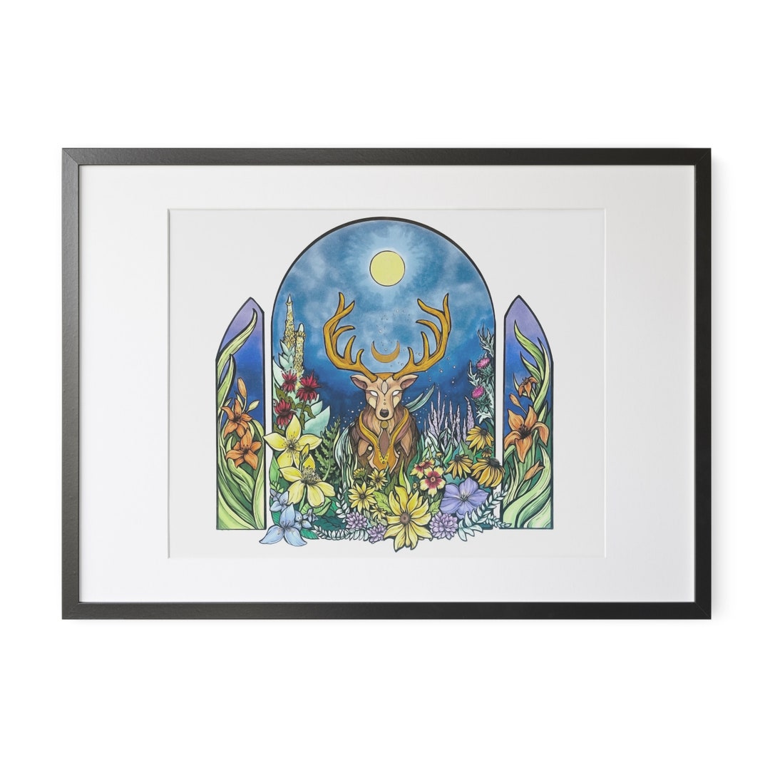 The Stag, Guardian of the Meadows - Unframed Art Print - Pennsylvania ...