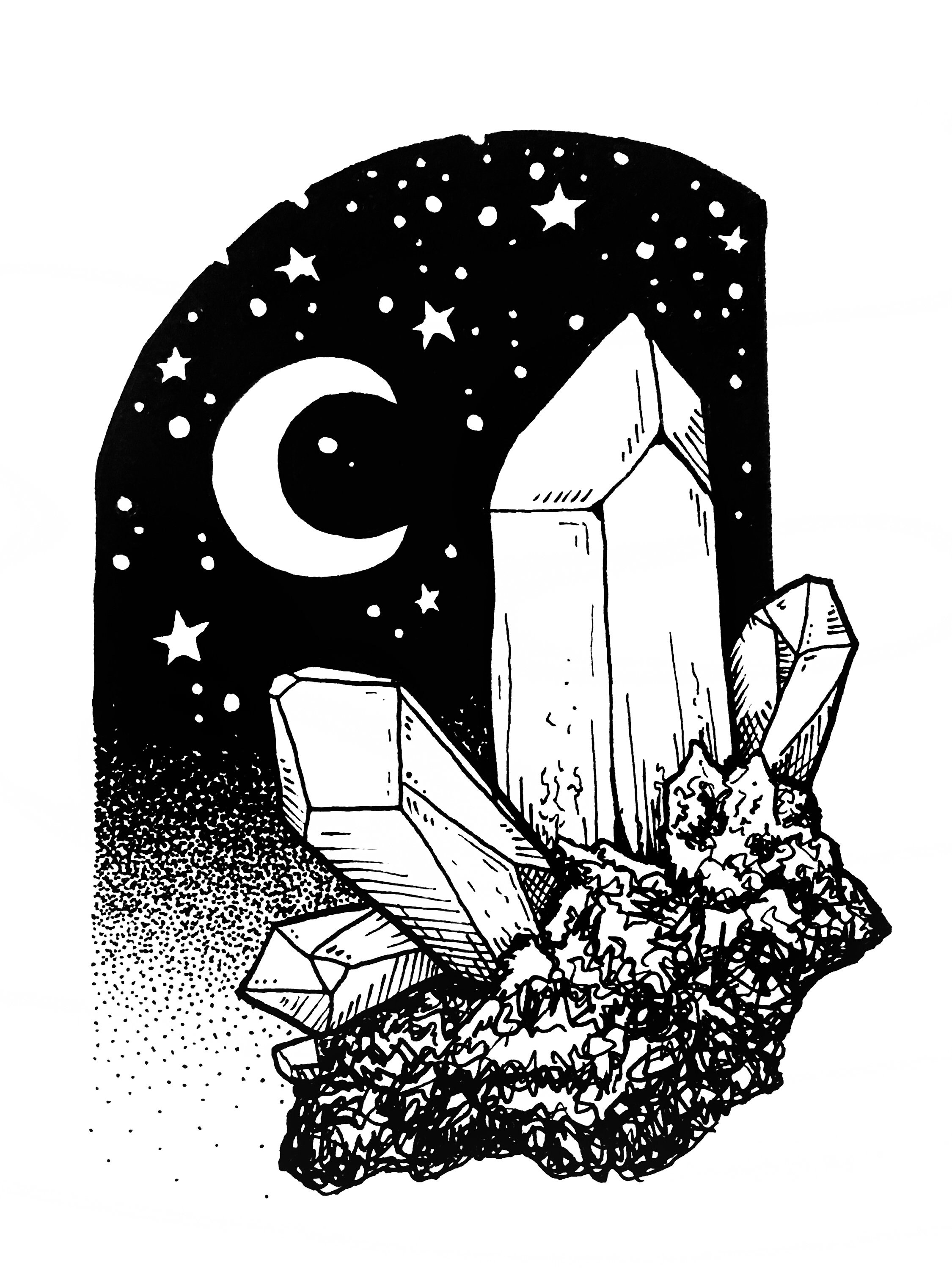 Crystal Mini Print - Quartz Crystal Artwork - Celestial Crystals ...