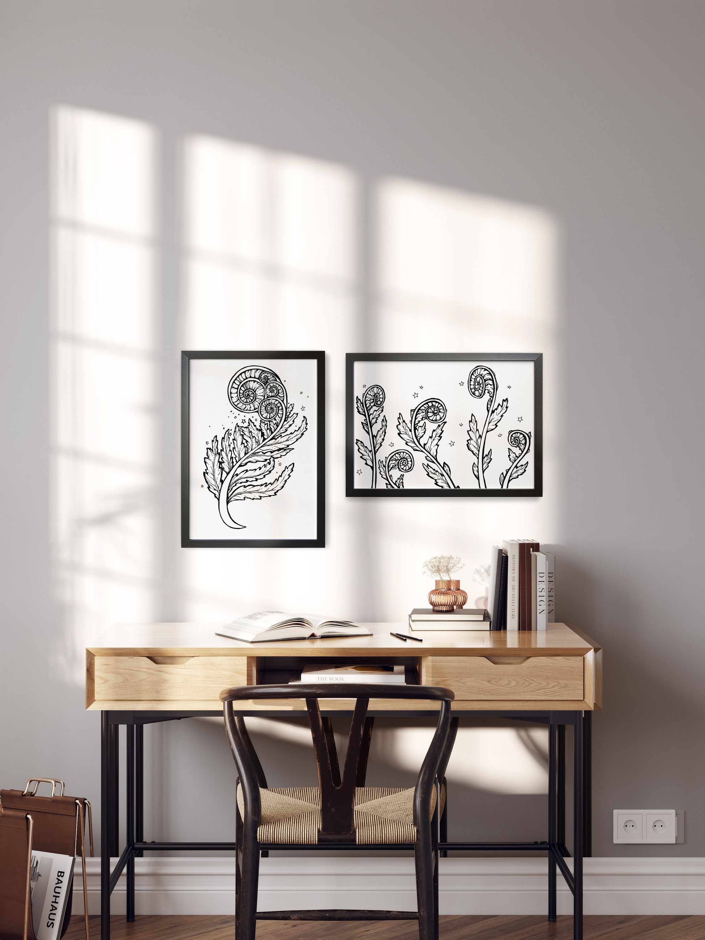 Fiddlehead Fern Art Print Set-unframed Giclee Prints - Gallery Wall ...
