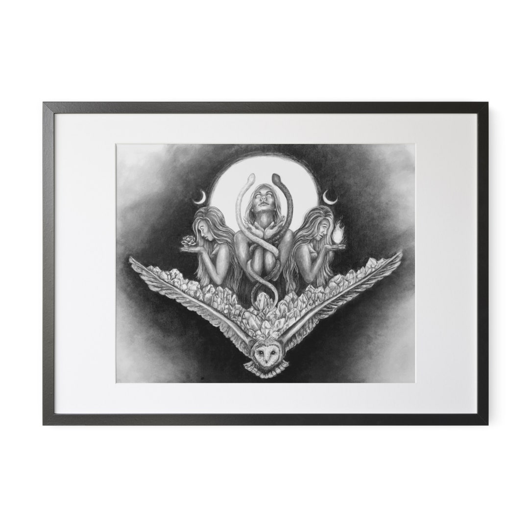 Hecate Goddess Art Print - Altar Art - Occult Artwork - Original Hand ...