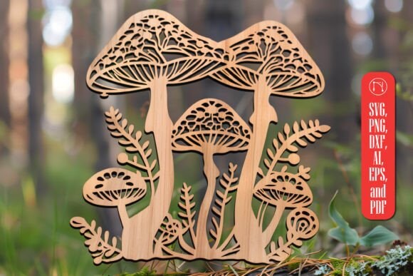 Mystical Mushroom Laser Cut SVG Bundle Graphic - Etsy