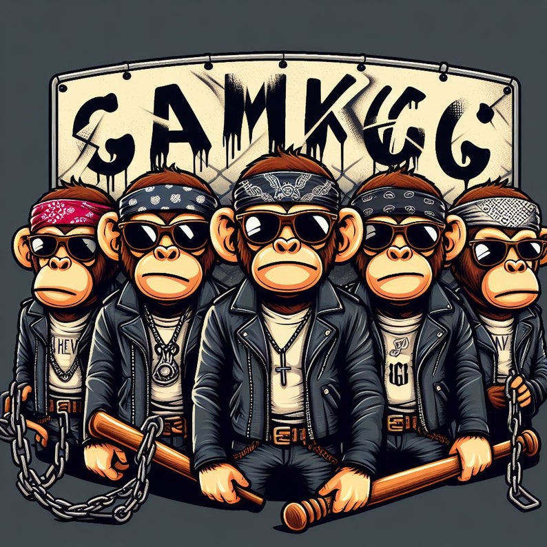 Monkey Gang PNG, Sublimation Design Download - Etsy