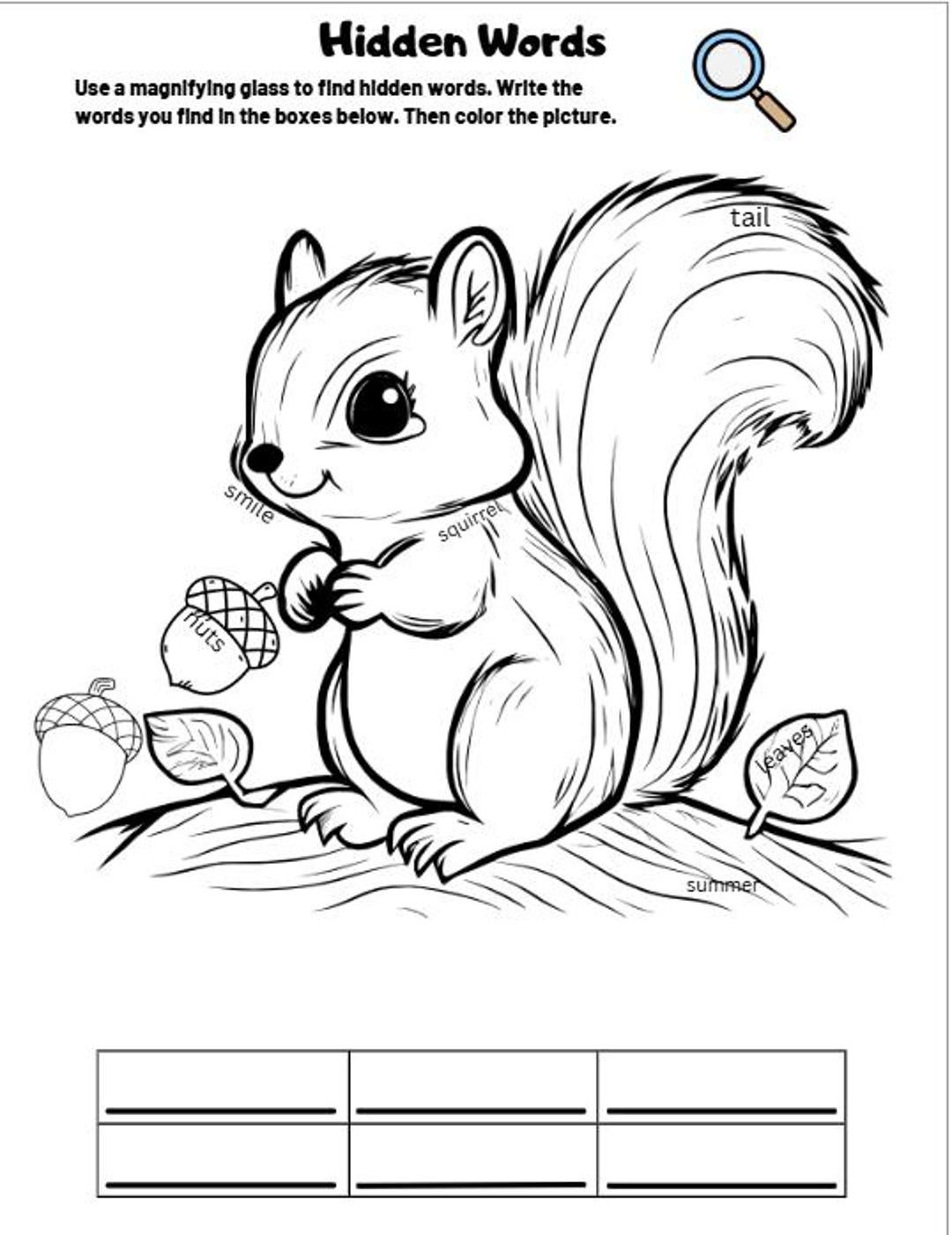 Coloring and Word Hunt for Kids, 10pk Digital Download - Etsy