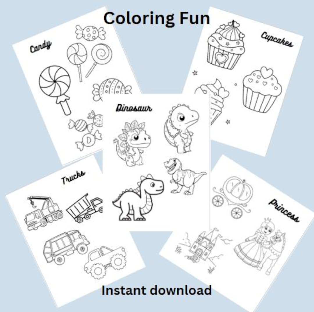 10-page Kids Coloring Digital Download - Etsy