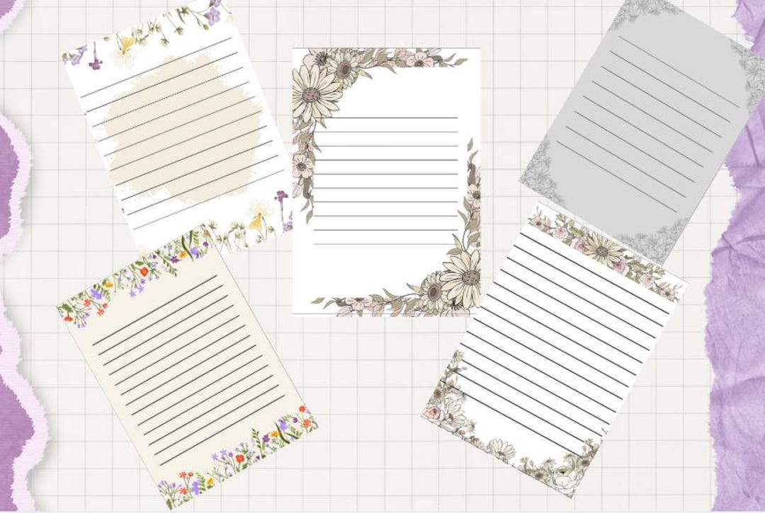 5-pk Floral Stationery Notes - Etsy