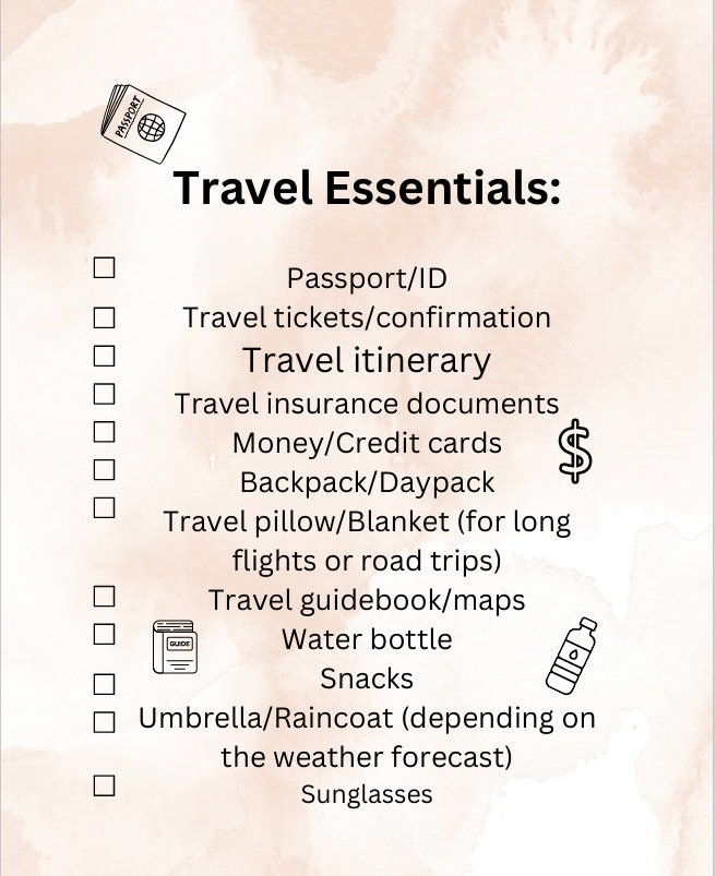 The Ultimate Packing Lists. Don't Forget What to Pack. - Etsy