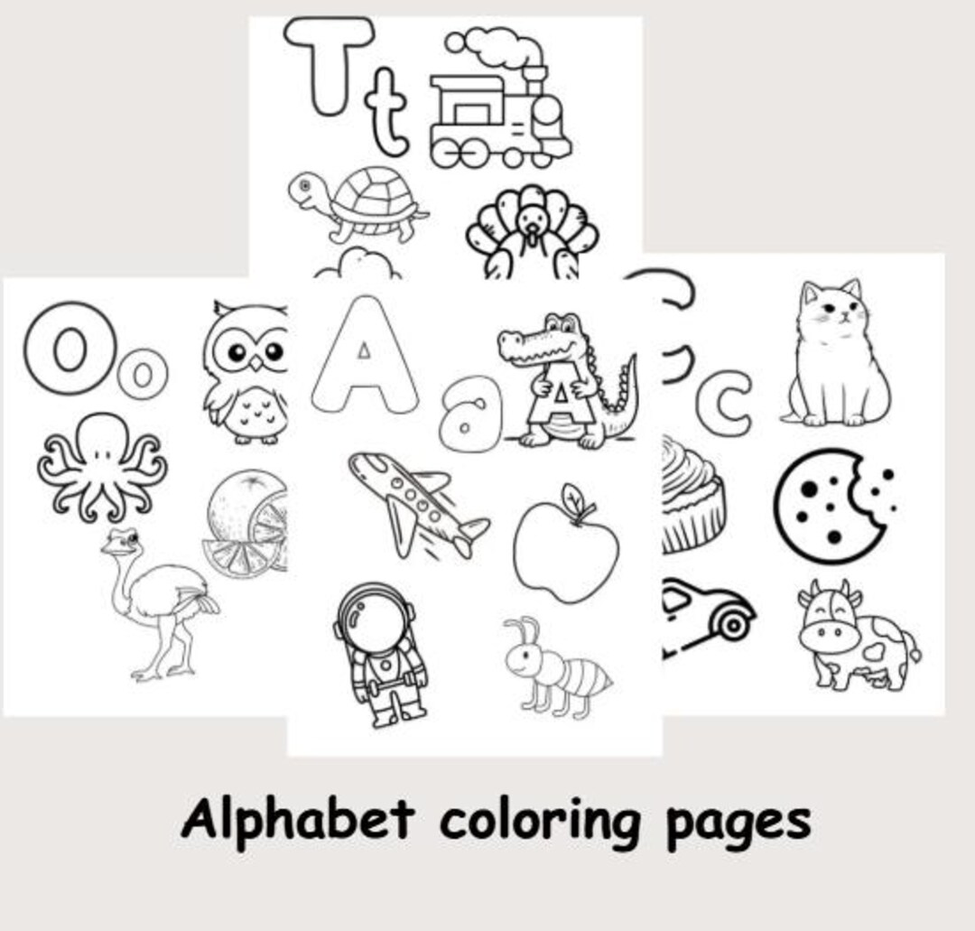 Alphabet Coloring Pages, 26- Page Digital Download - Etsy