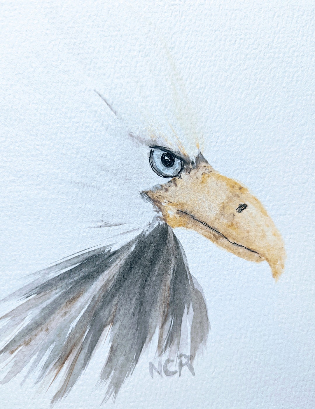 Eagle Watercolor Painting, American Bald Eagle, Original Art, Bird Art ...