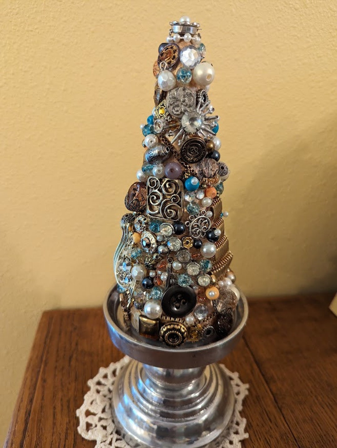 Jewelry Tree, Handmade, Vintage, Jewelry Art, Jeweled Tree, Tree Art ...